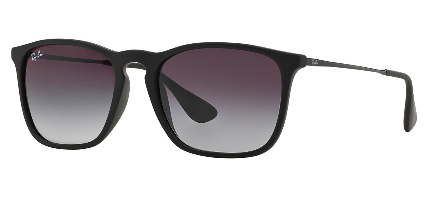 Ray-Ban RB4187 Chris Sunglasses - Black / Grey Gradient - Tortoise+Black