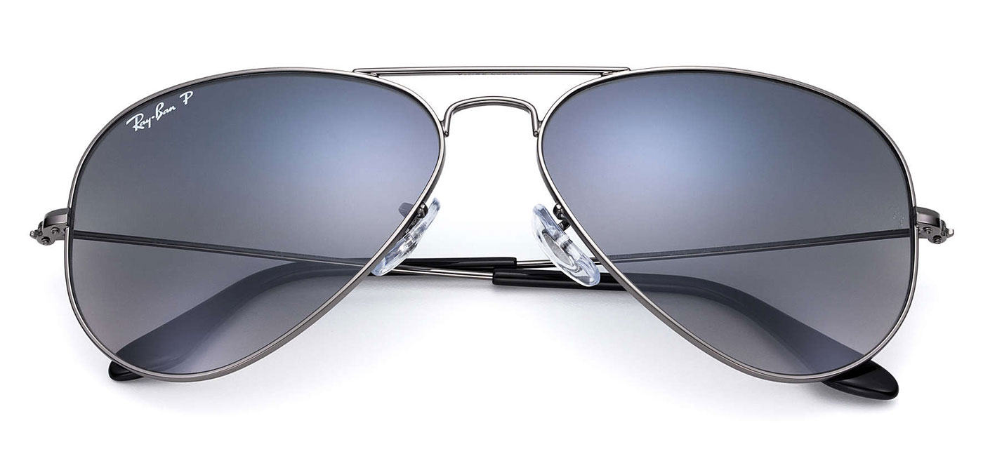 Ray Ban Rb3025 Aviator Sunglasses Gunmetal Blue Grey Gradient