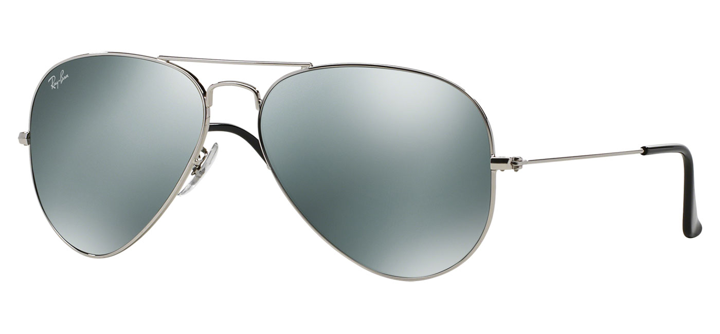 Ray-Ban RB3025 Aviator Sunglasses - Silver / Silver Mirror - Tortoise+Black
