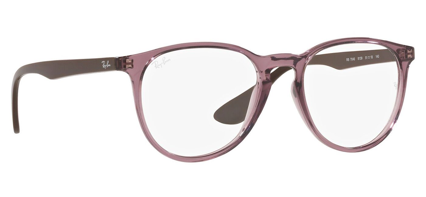 Ray-Ban RX7046 Erika Glasses - Transparent Violet - Tortoise+Black