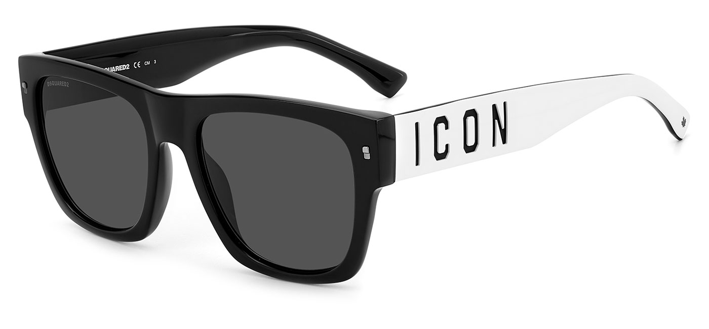 DSQUARED2 ICON 0004/S Sunglasses - Black & White / Grey - Tortoise+Black