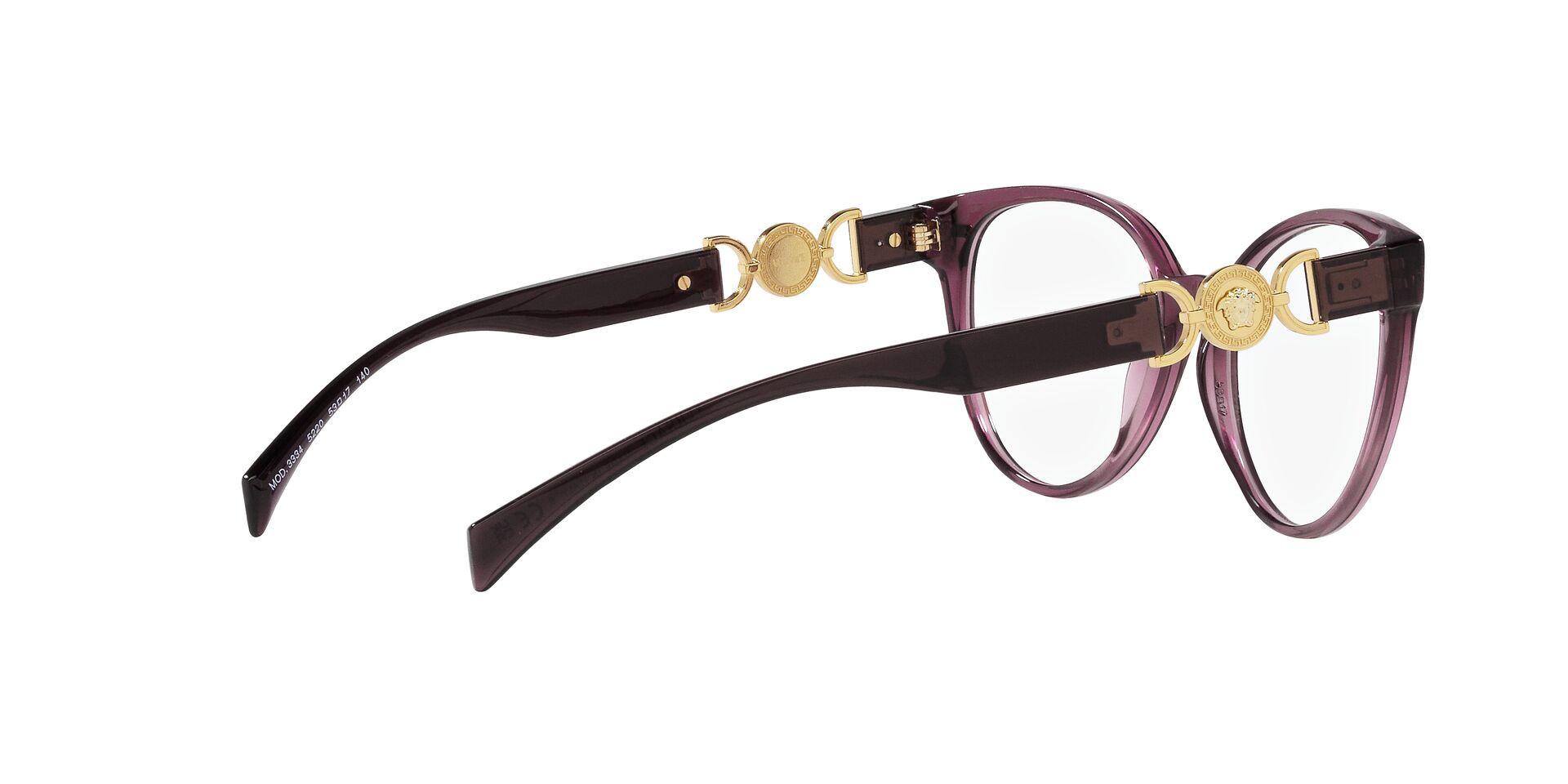 Versace VE3334 Glasses - Transparent Violet - Tortoise+Black