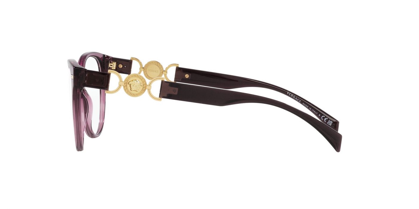 Versace VE3334 Glasses - Transparent Violet - Tortoise+Black